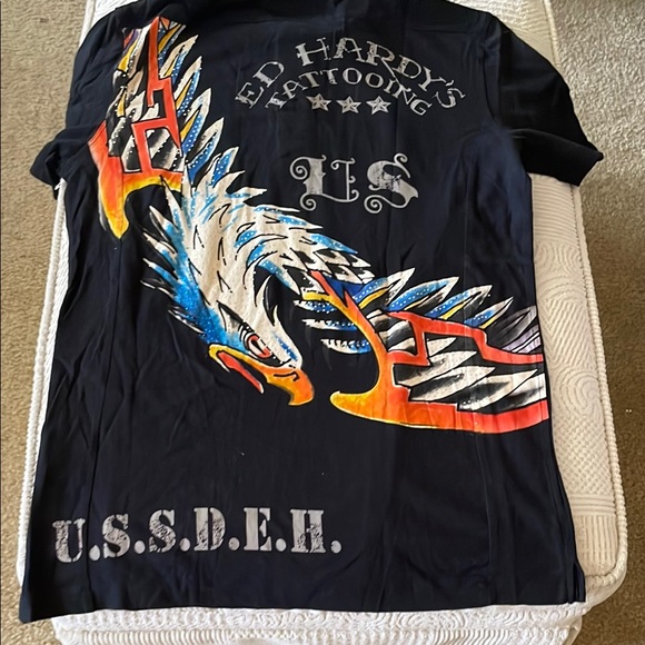 Ed Hardy | Shirts | Vintage Ed Hardy Black Polo Size L | Poshmark